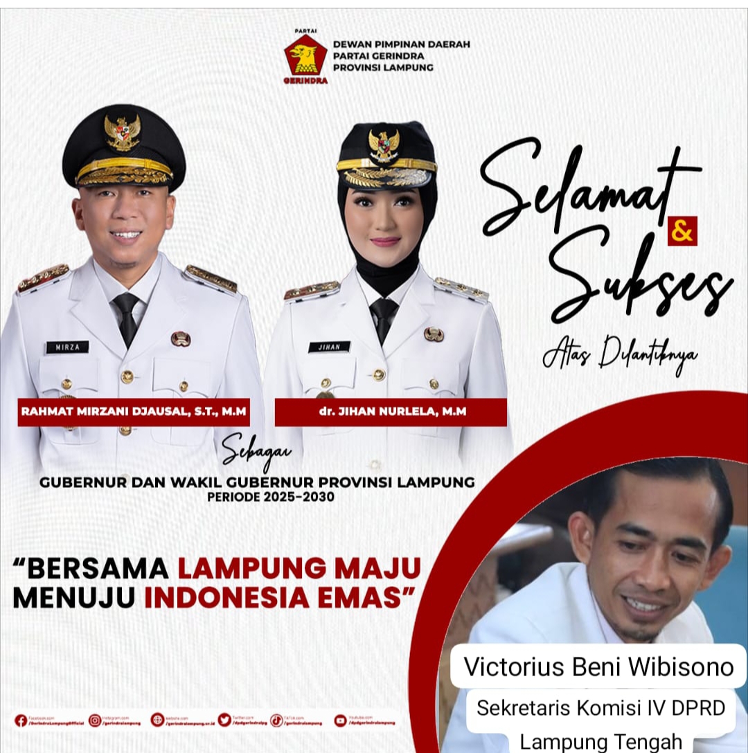 Anggota DPRD Lamteng Victorius Beni Wibisono Mengucapkan Selamat Atas ...